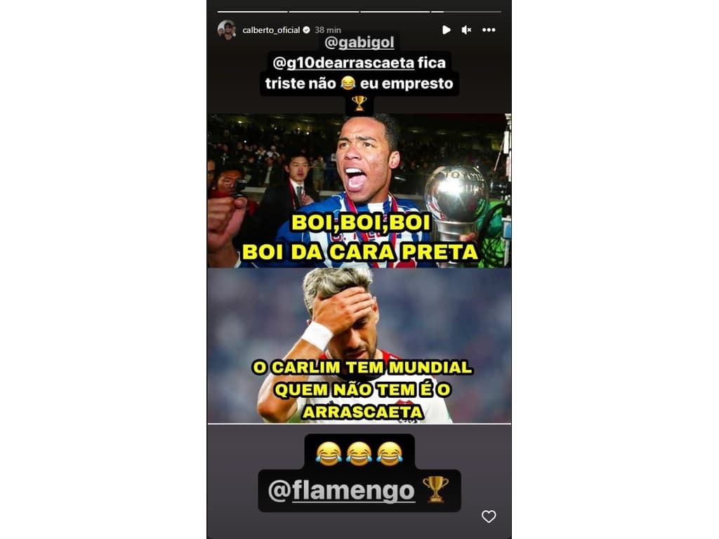 Carlos Alberto posta meme para provocar Arrascaeta e Flamengo após ...