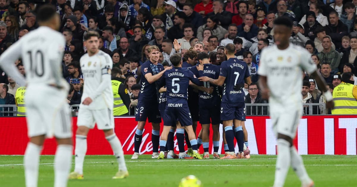 Mbappé e Vini passam em branco, e Real Madrid perde para o Celta em La Liga