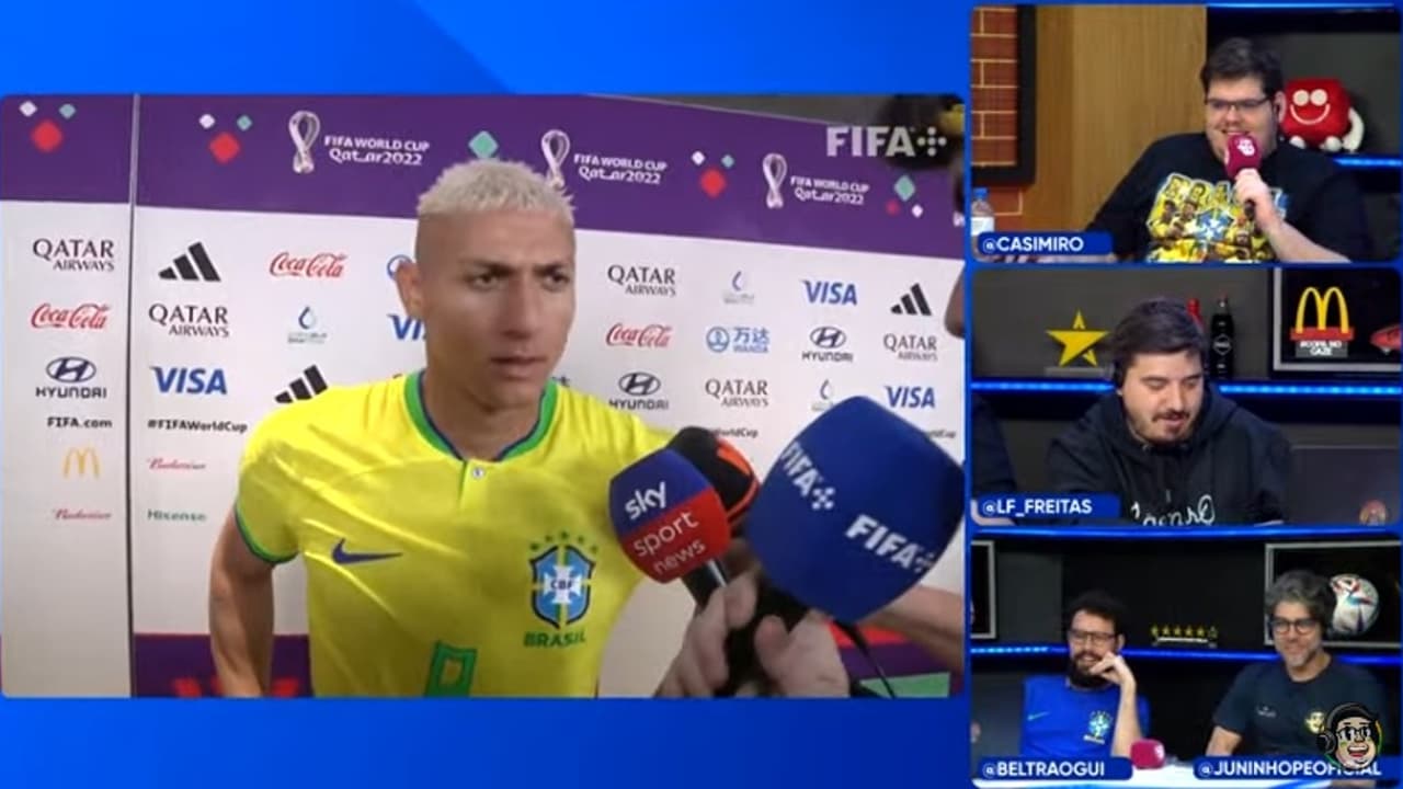 Defante deixa Richarlison sem graça após pergunta inusitada: 'Viaja não ... Defante deixa Richarlison sem graça após pergunta inusitada: 'Viaja não ...