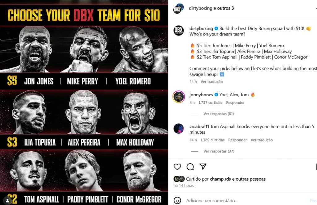 Jon Jones se exclui e coloca Aspinall e Poatan em 'trio mágico'; entenda