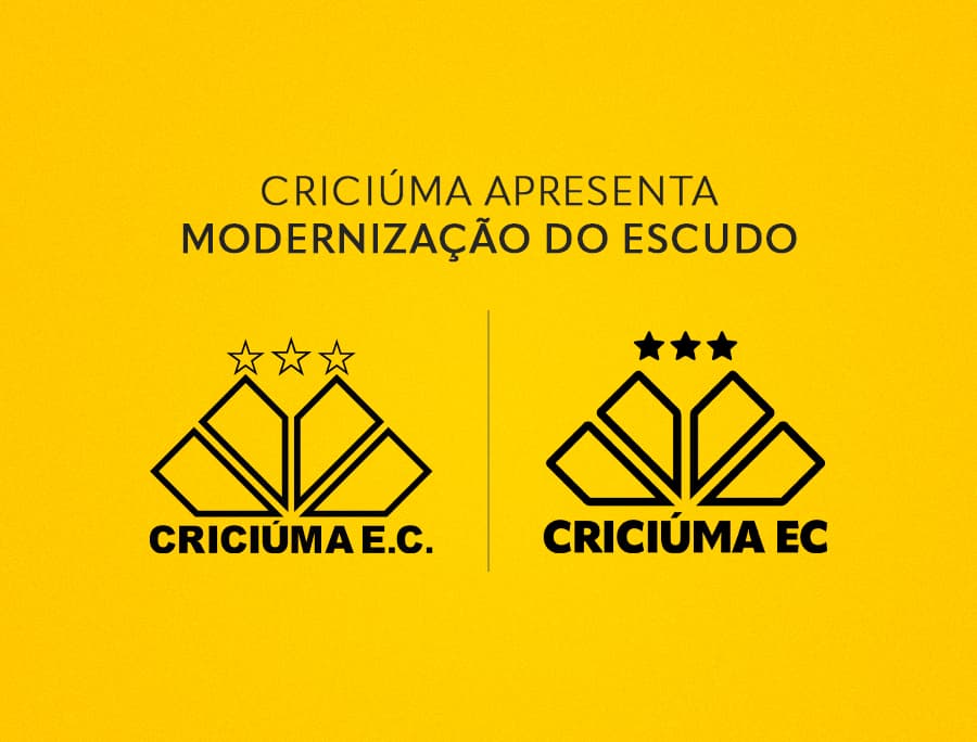 Criciúma faz alteração no escudo para 2026; compare atual e novo