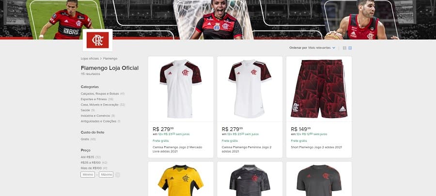 Loja oficial do Flamengo chega ao Mercado Livre e estreia com promoção ...