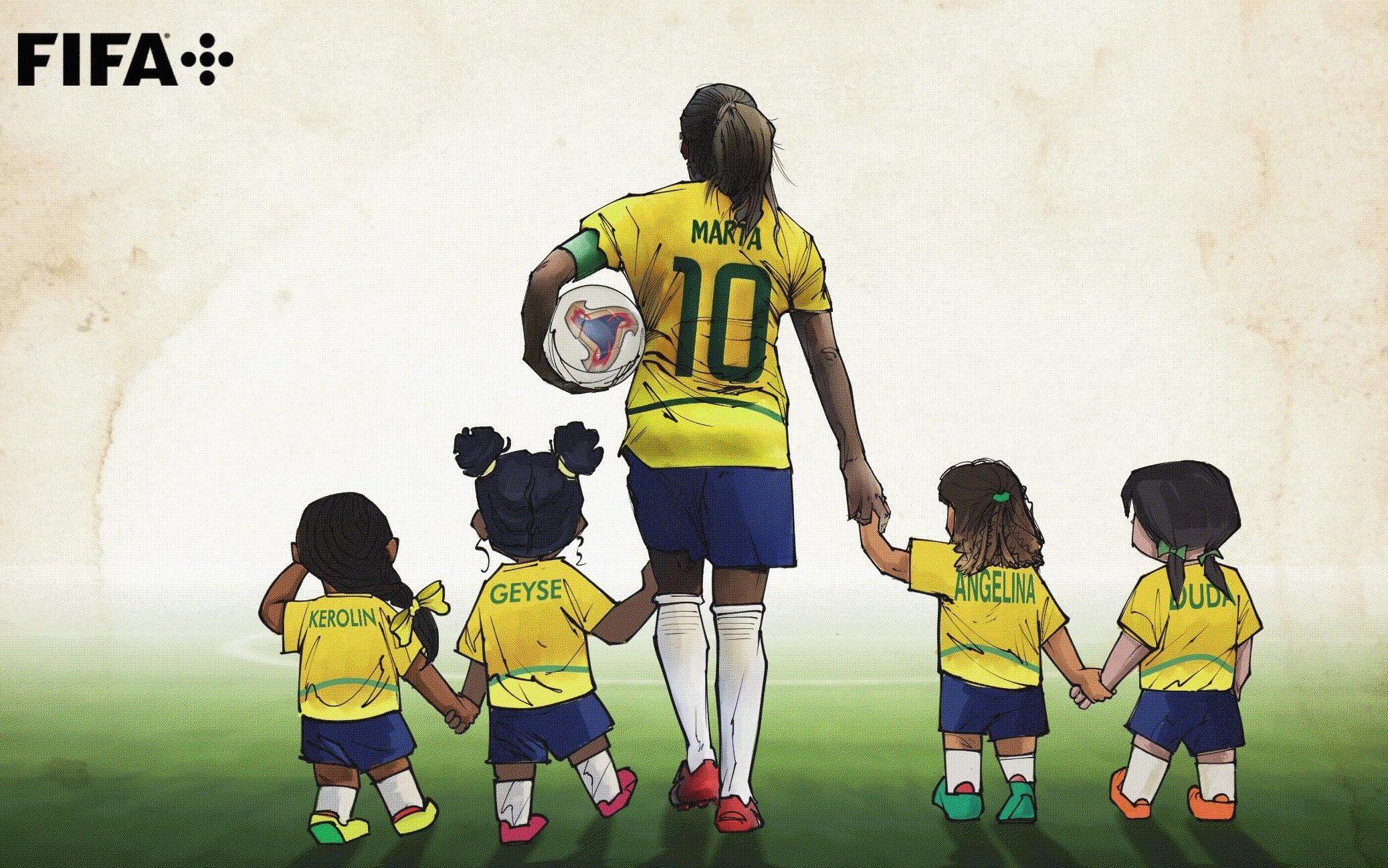 Fifa homenageia 'professora' Marta com arte emocionante; veja na ...