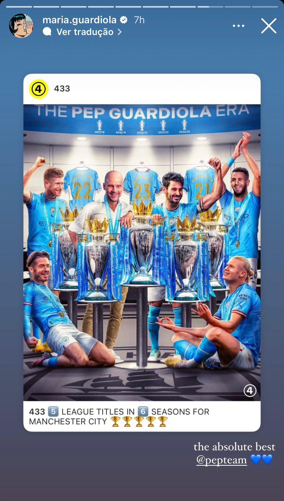 'O melhor absoluto': Filha de Pep Guardiola celebra título do ...