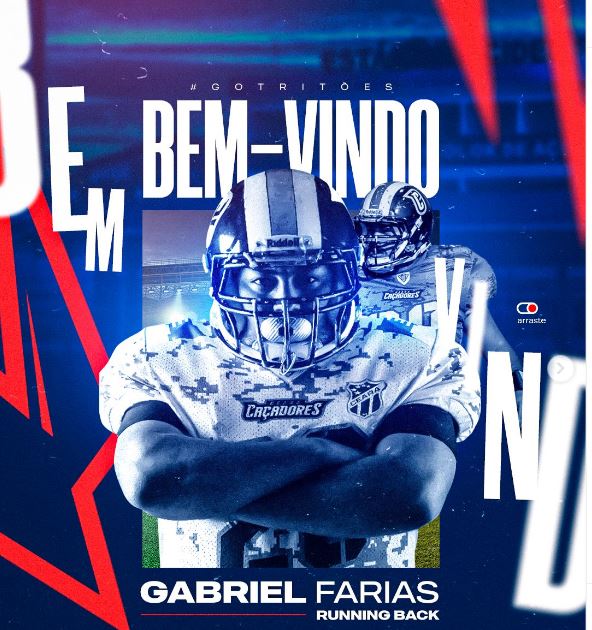 Fortaleza Tritões acerta retorno do running back Gabriel Farias - Lance!
