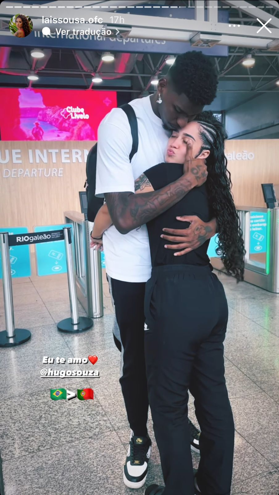 Hugo Souza embarca para Portugal e recebe declaração da namorada: 'Eu ...