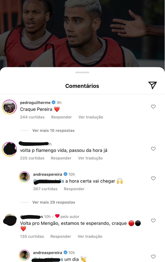 Torcedores do Flamengo pedem a volta de Andreas Pereira e jogador faz ... Torcedores do Flamengo pedem a volta de Andreas Pereira e jogador faz ...